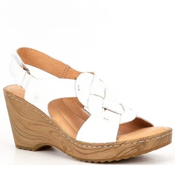 Born | Shoes | Born Nina Leather Woven Platform Wedge Sandals | Poshmark